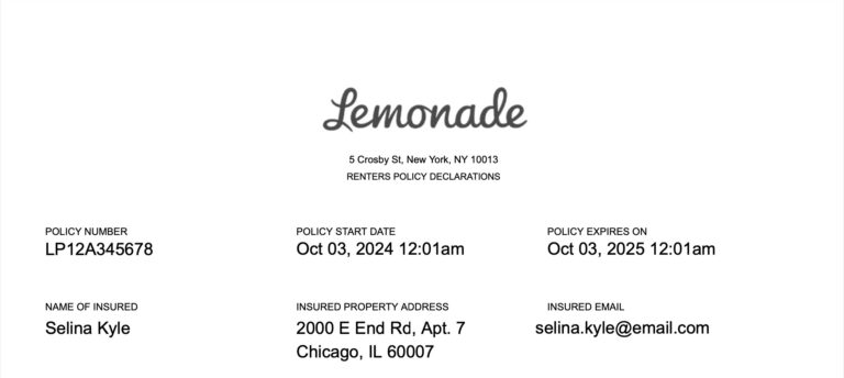 What is a Renters Insurance Declaration Page? | Lemonade Insurance